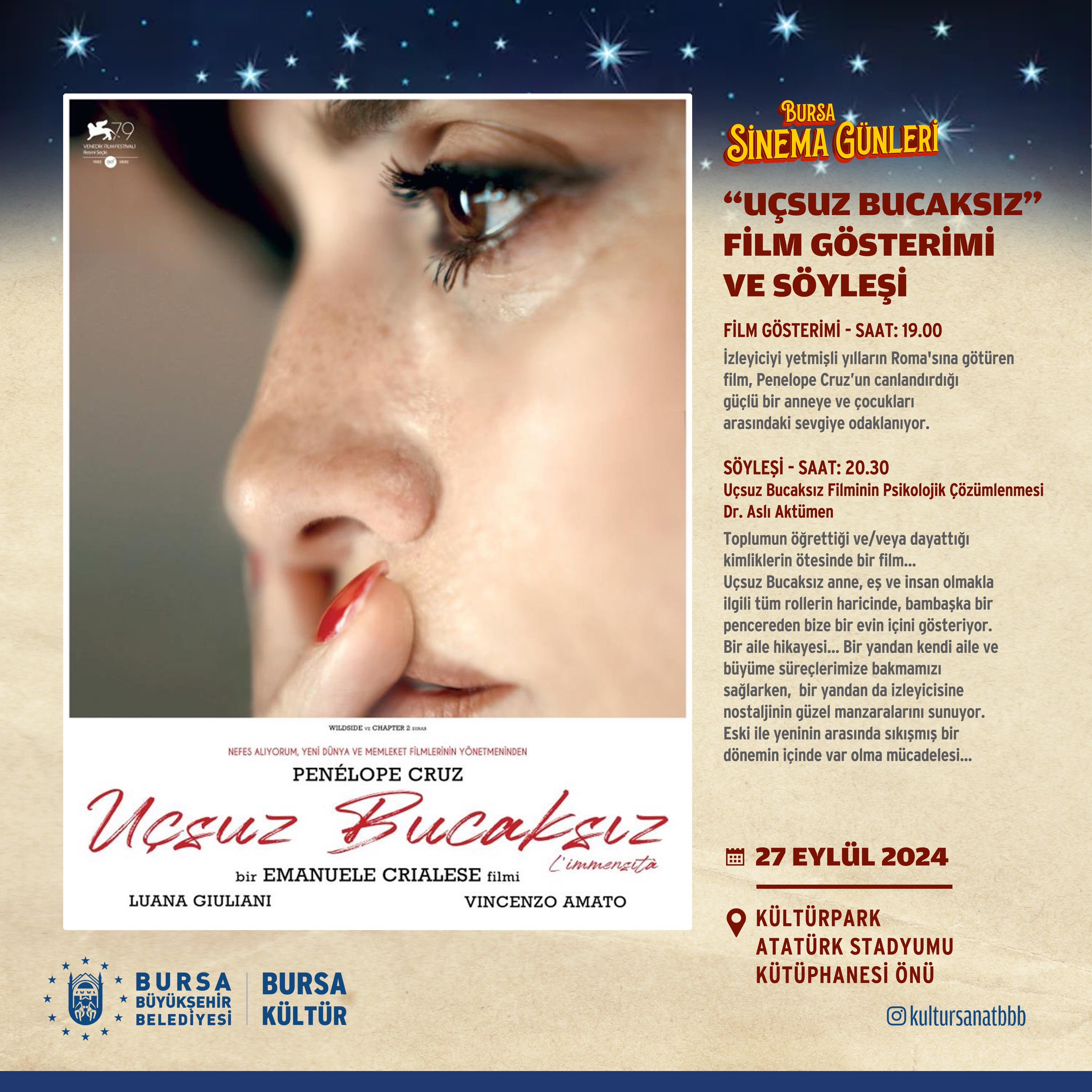 "Uçsuz Bucaksız" Film Gösterimi ve Söyleşi | Bursa Kültür